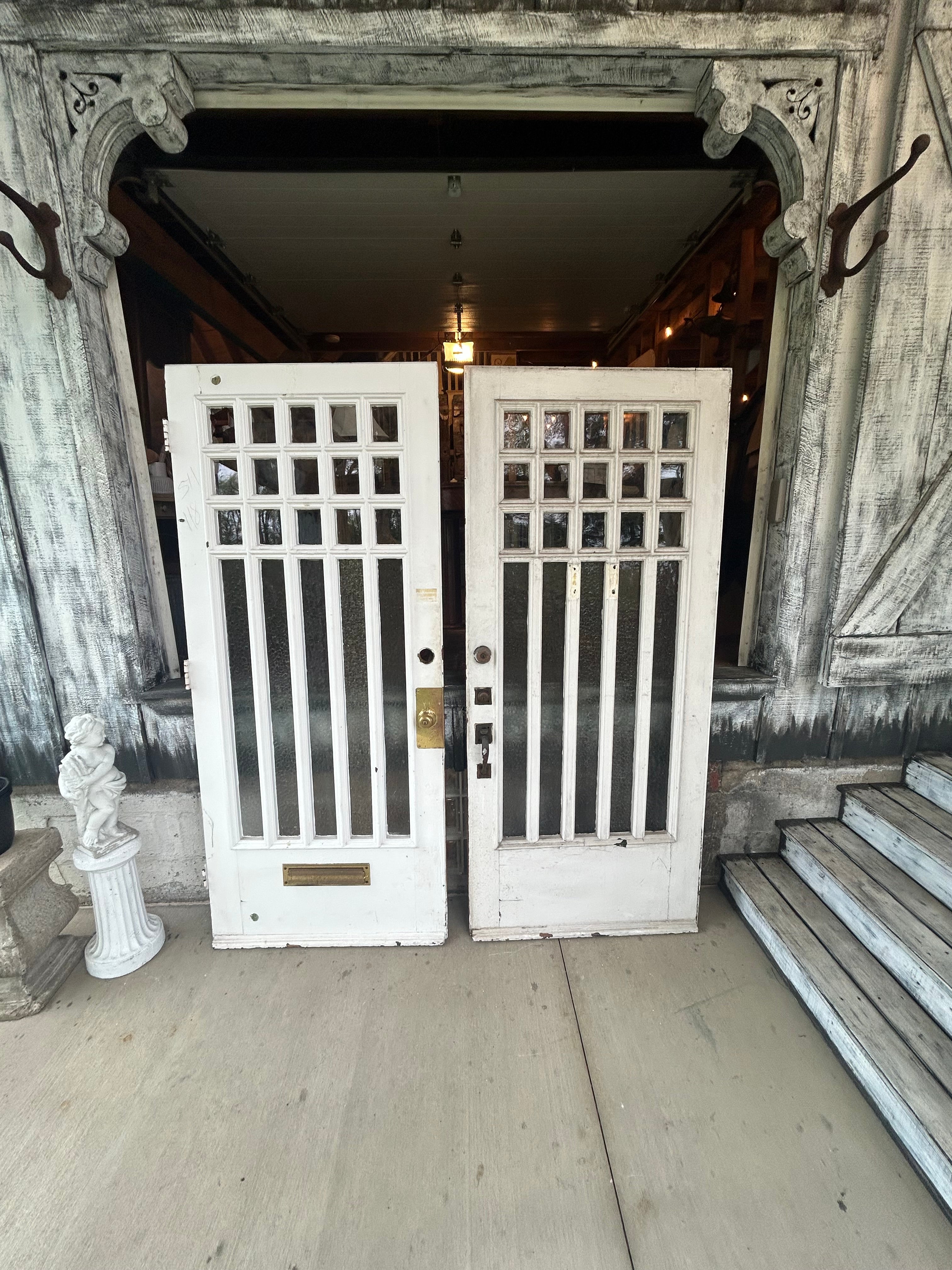 Antique Entry Doors with Original Florex Glass – attic+earth Home
